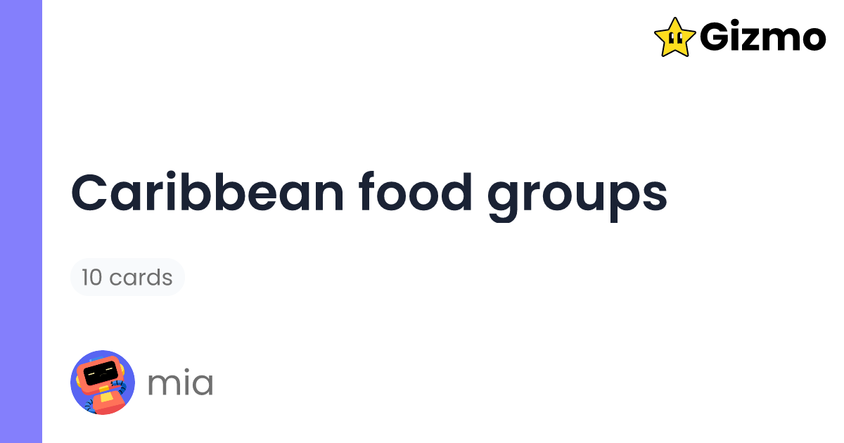 Caribbean Food Groups | Flashcards