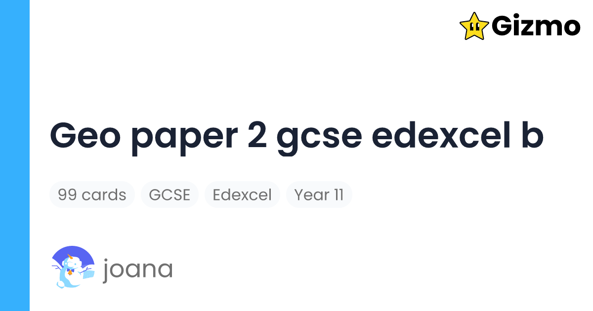 Geo Paper 2 Gcse Edexcel B | Flashcards