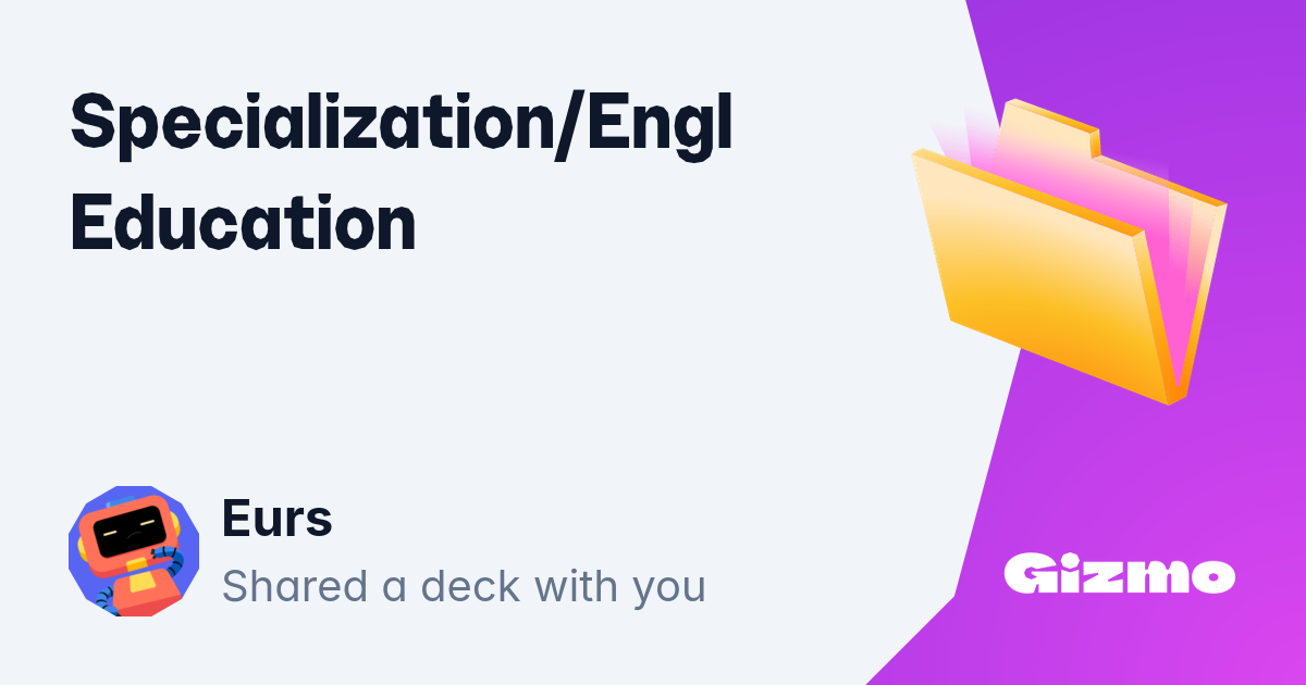 Specialization/english Education | Flashcards