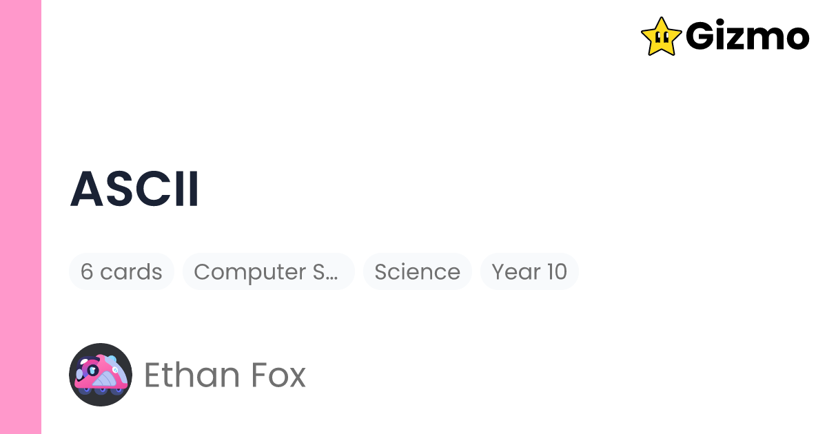 Ascii | Flashcards