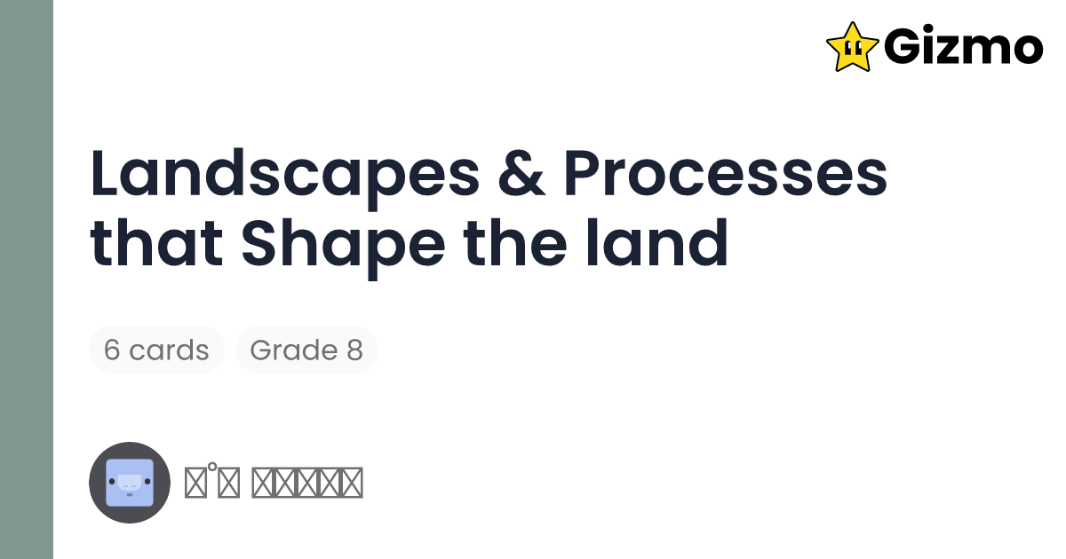 Landscapes & Processes That Shape the Land | Flashcards
