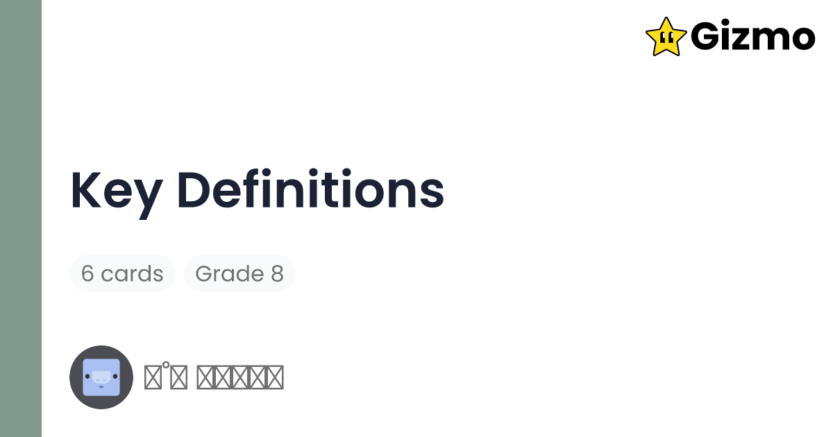 Key Definitions | Flashcards