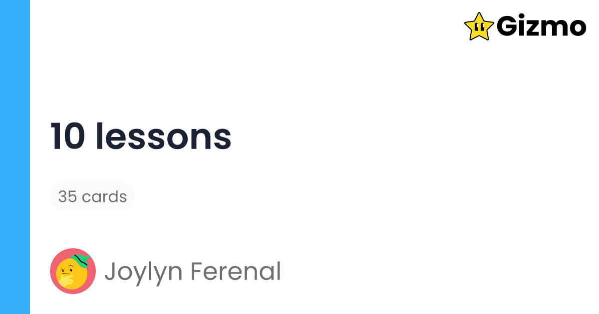 10 Lessons | Flashcards
