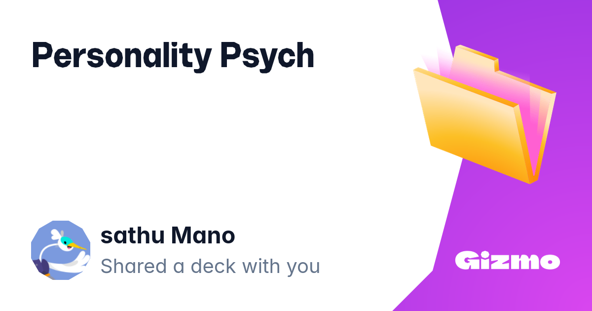 Personality Psych | Flashcards