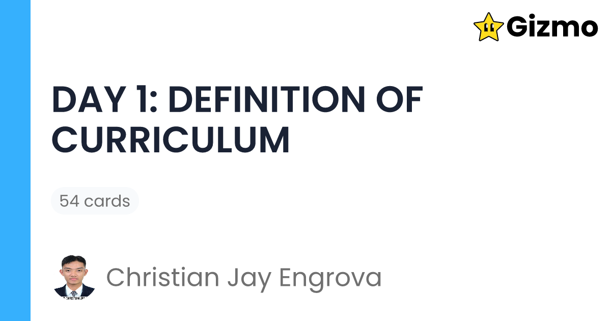 Day 1: Definition Of Curriculum | Flashcards