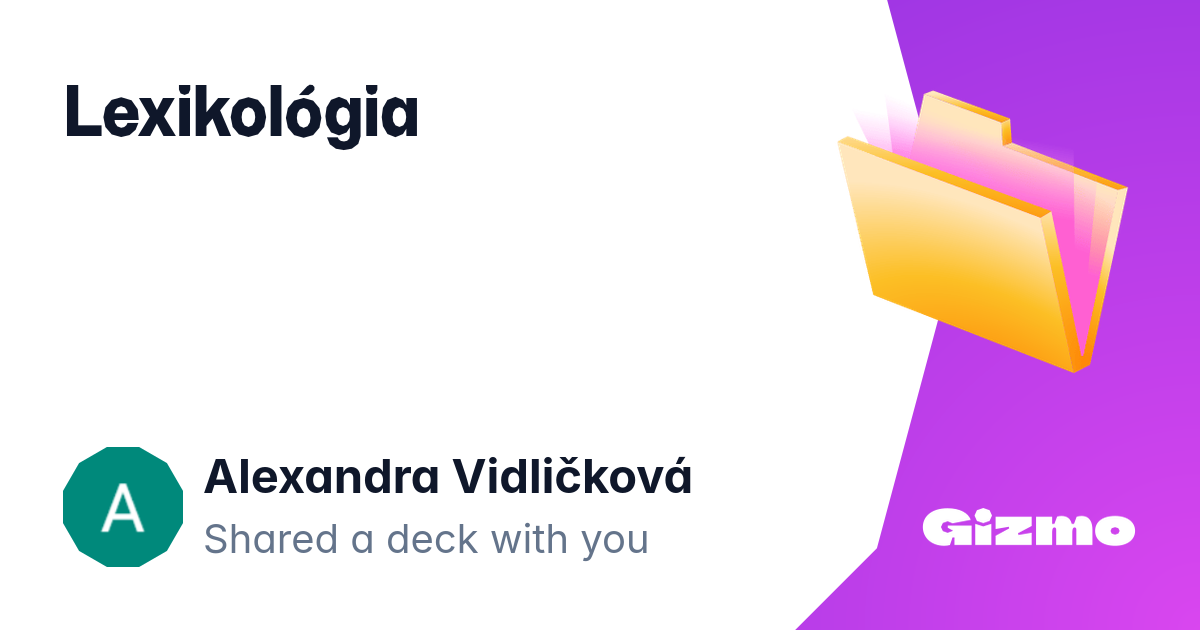Lexikológia | Flashcards