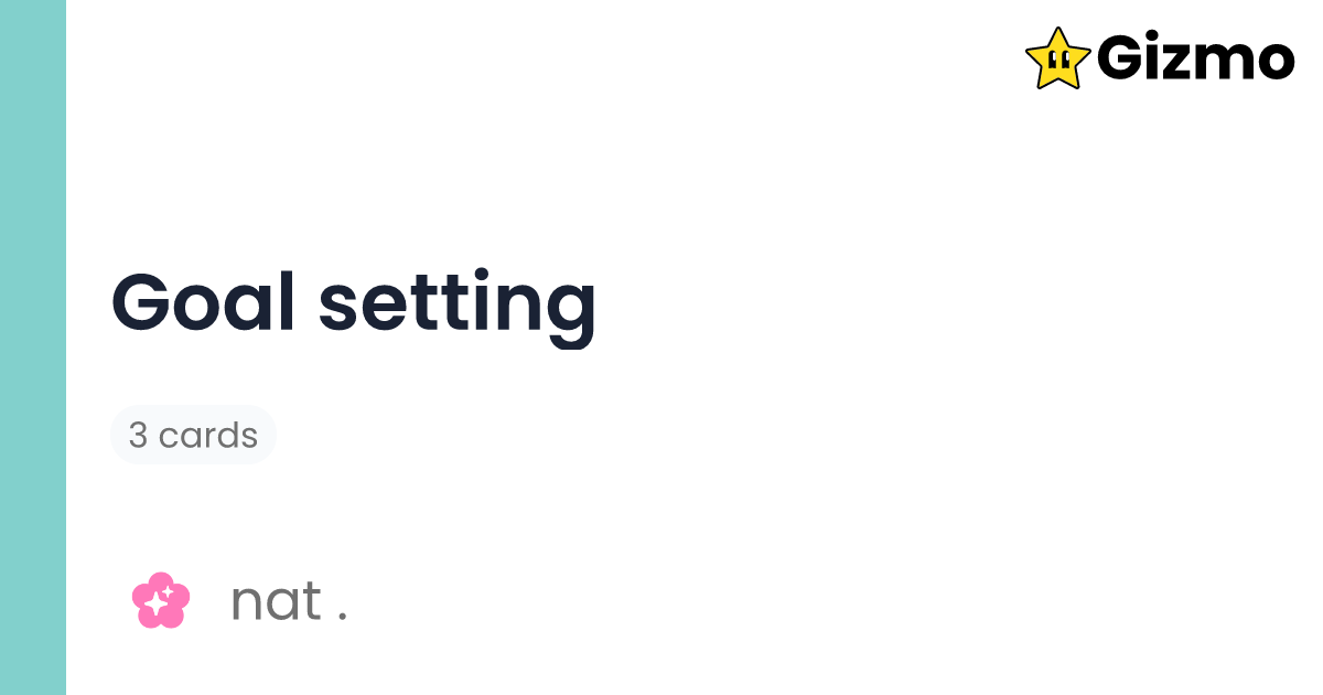 Goal Setting | Flashcards