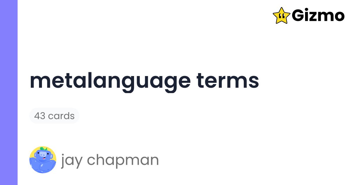 Metalanguage Terms | Flashcards