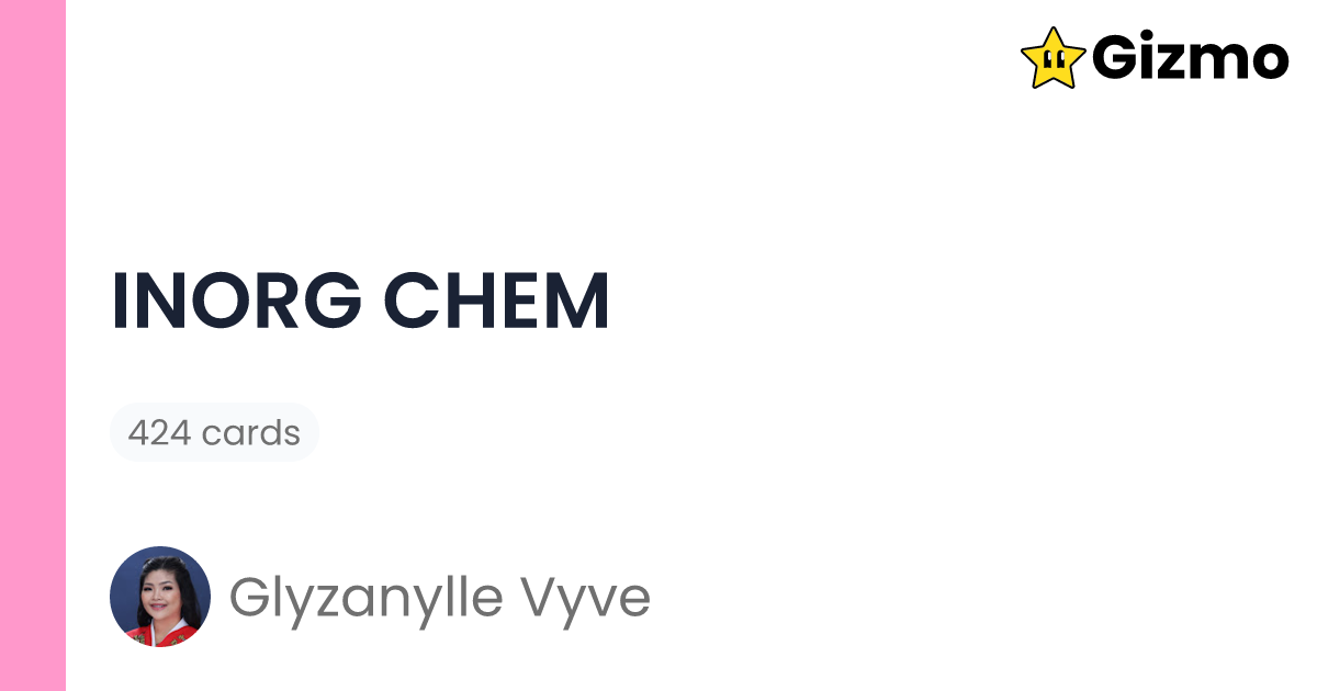 Inorg Chem | Flashcards