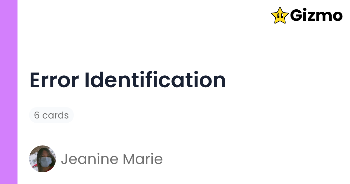 Error Identification | Flashcards