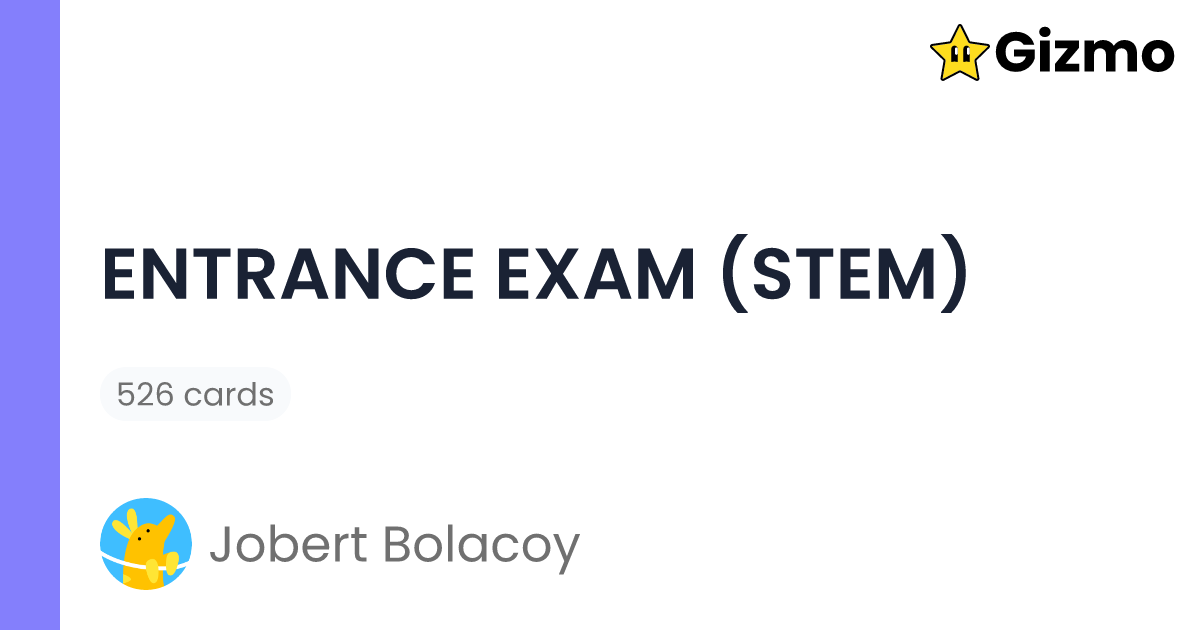 Entrance Exam (stem) | Flashcards