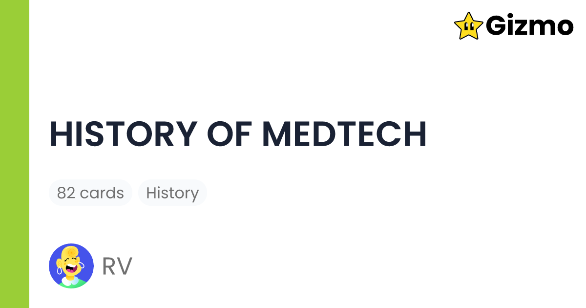 History Of Medtech | Flashcards