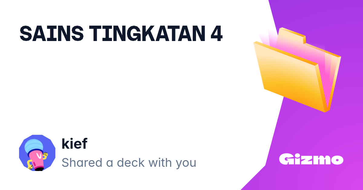 Sains Tingkatan 4 | Flashcards