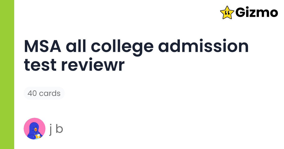 Msa All College Admission Test Reviewr | Flashcards