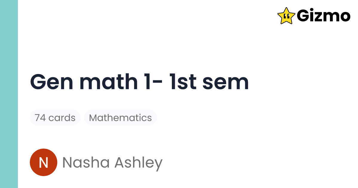 Gen Math 1- 1st Sem | Flashcards