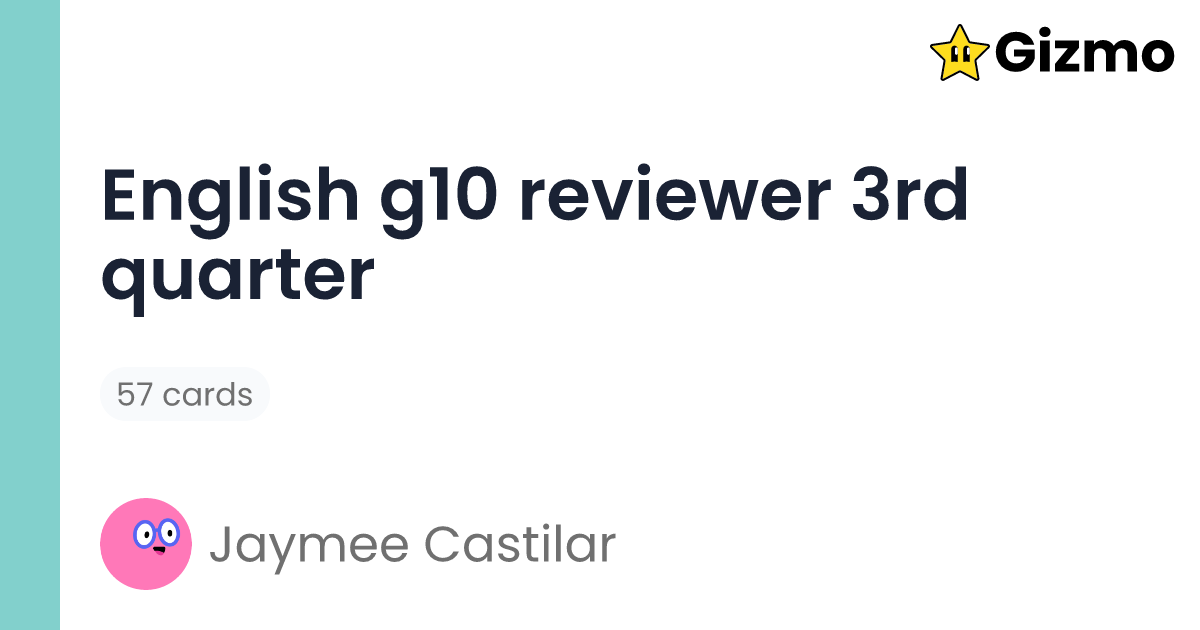 English G10 Reviewer 3rd Quarter | Flashcards