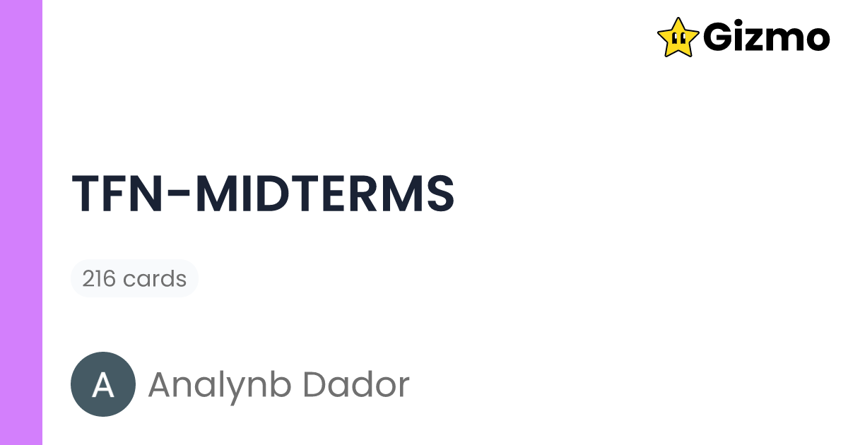 Tfn-midterms | Flashcards