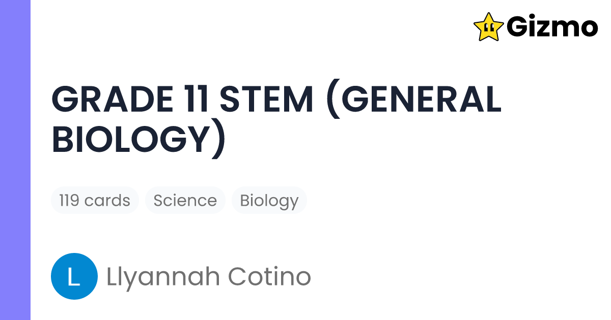 Grade 11 Stem (general Biology) | Flashcards