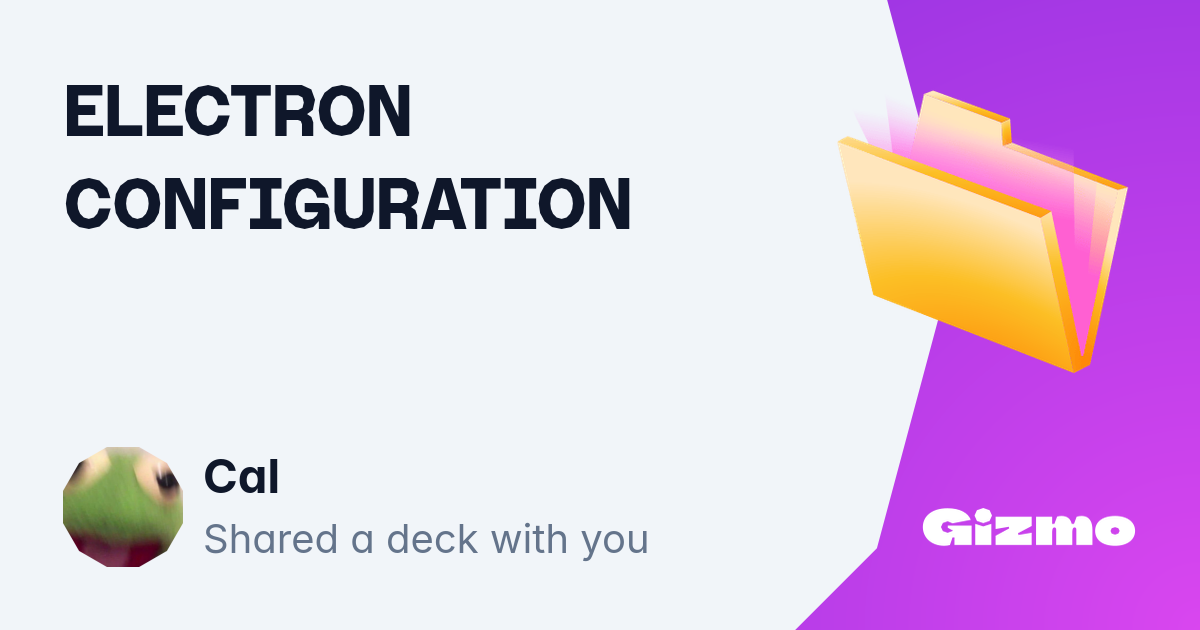 Electron Configuration | Flashcards