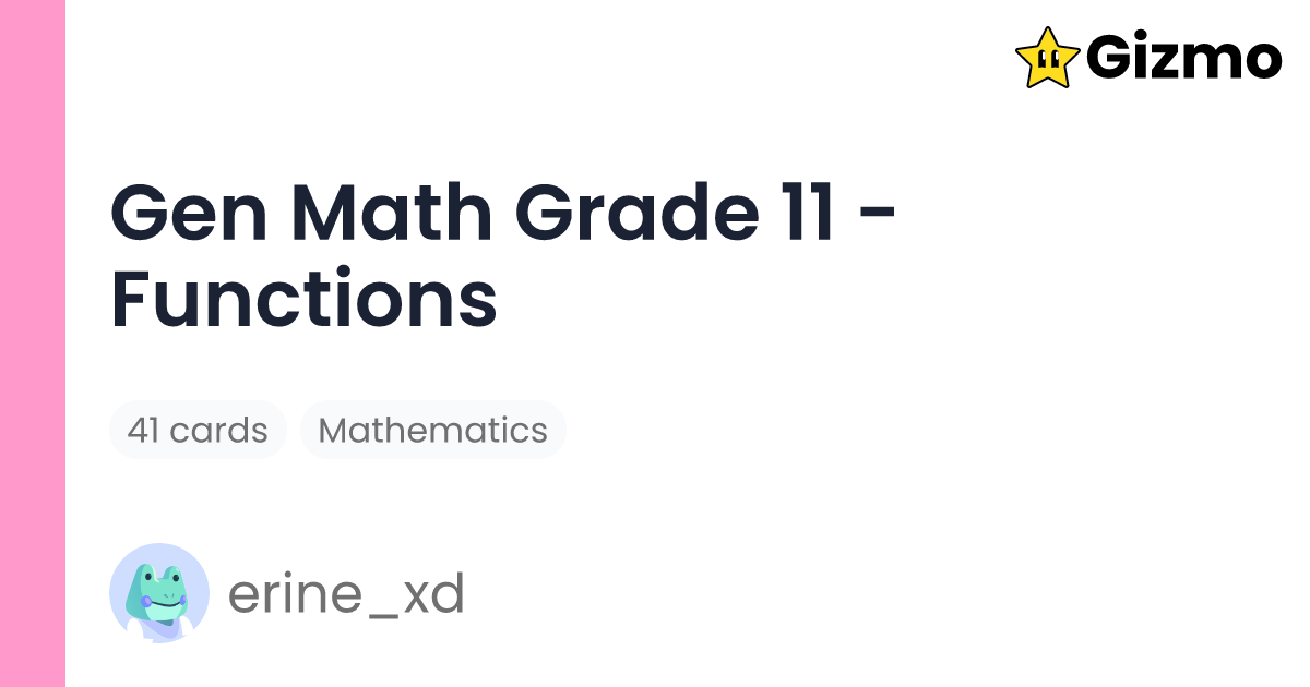 Gen Math Grade 11 - Functions | Flashcards