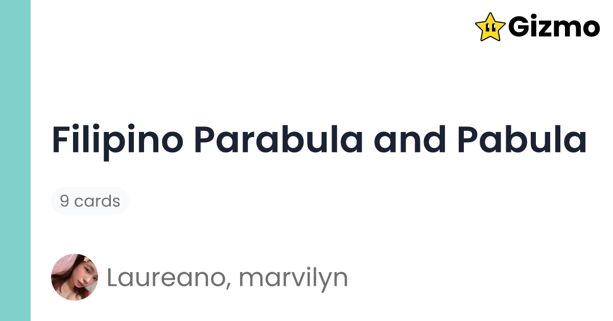 Filipino Parabula and Pabula | Flashcards