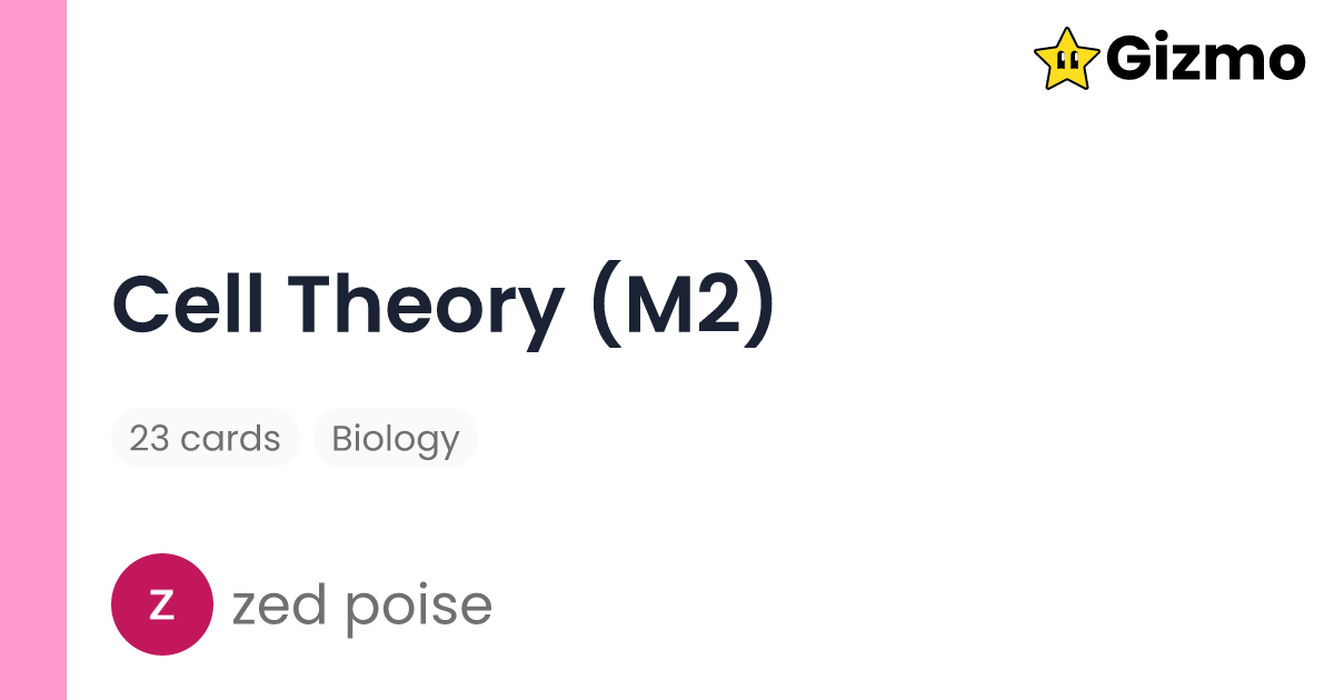 Cell Theory (m2) | Flashcards