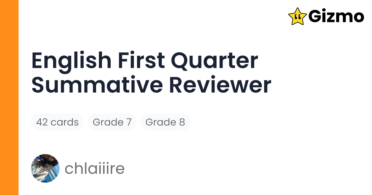 English First Quarter Summative Reviewer | Flashcards