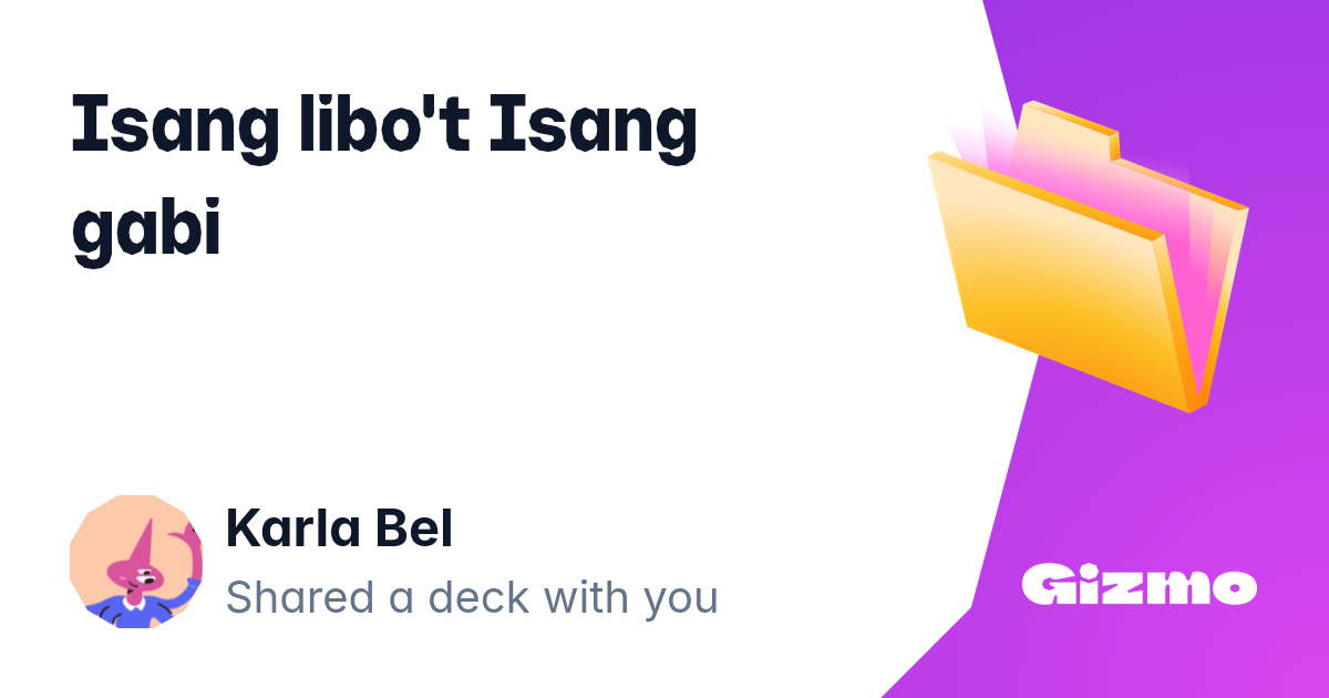 Isang Libo't Isang Gabi | Flashcards