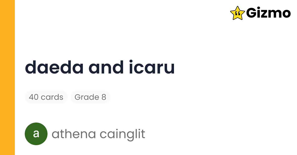 Daeda and Icaru | Flashcards