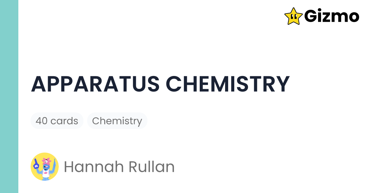 Apparatus Chemistry | Flashcards