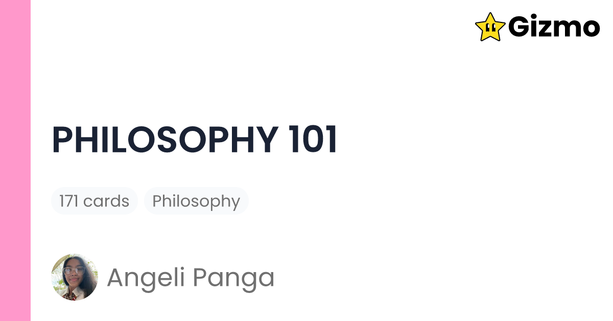 Philosophy 101 | Flashcards