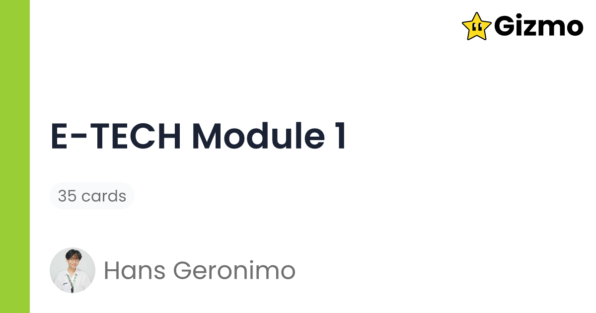 E-tech Module 1 | Flashcards