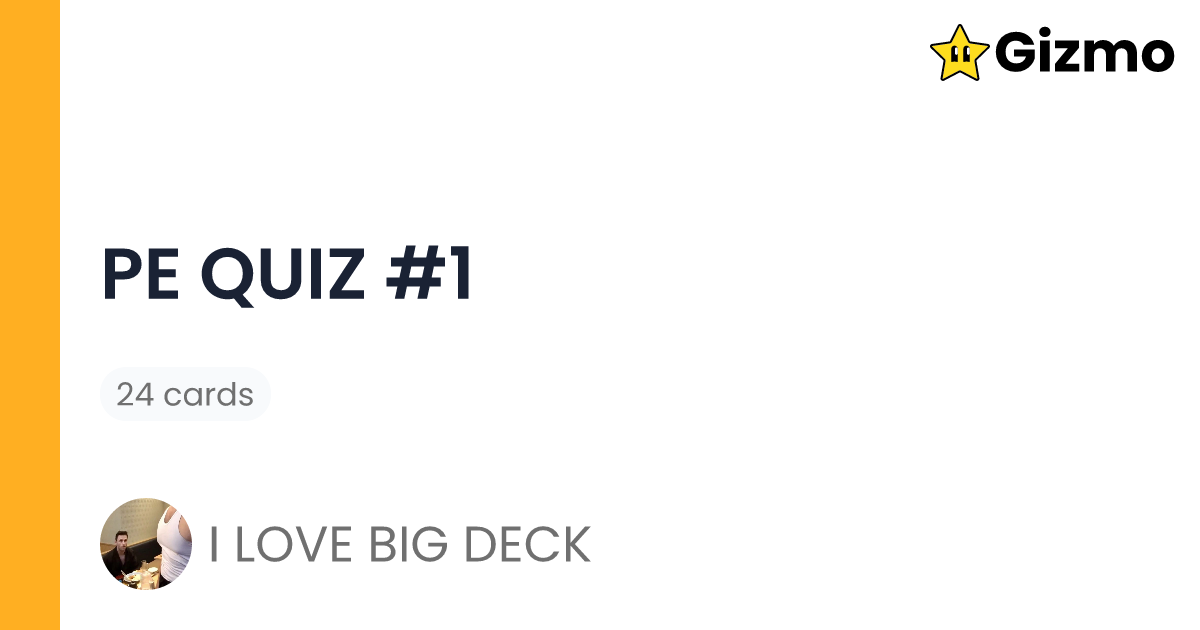 Pe Quiz #1 | Flashcards