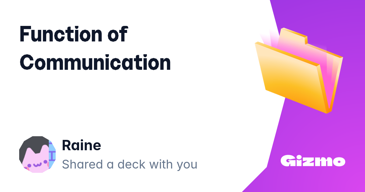 Function Of Communication | Flashcards