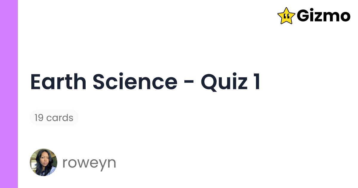 Earth Science - Quiz 1 | Flashcards