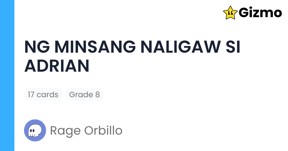 Ng Minsang Naligaw Si Adrian | Flashcards