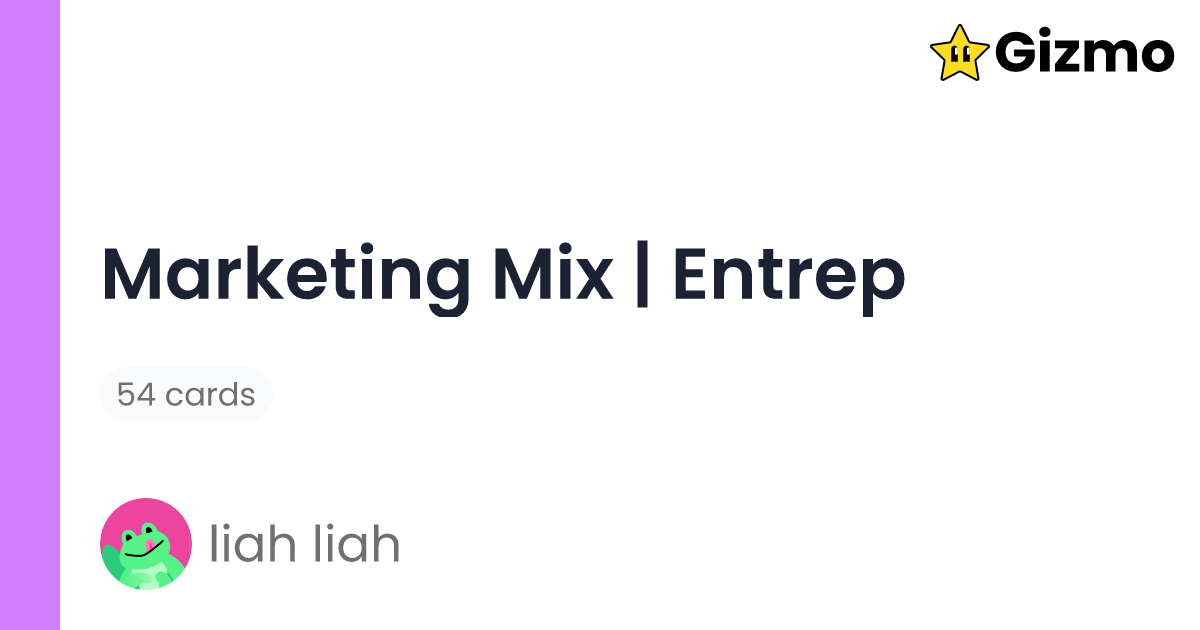 Marketing Mix | Entrep | Flashcards