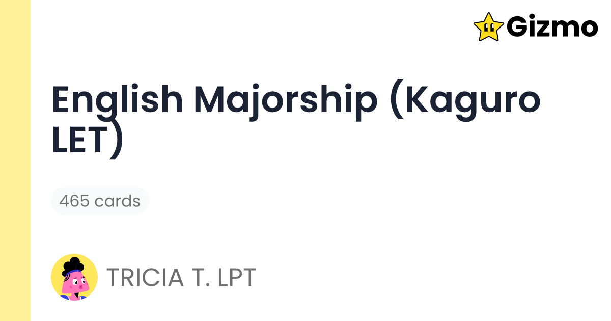 English Majorship (kaguro Let) | Flashcards