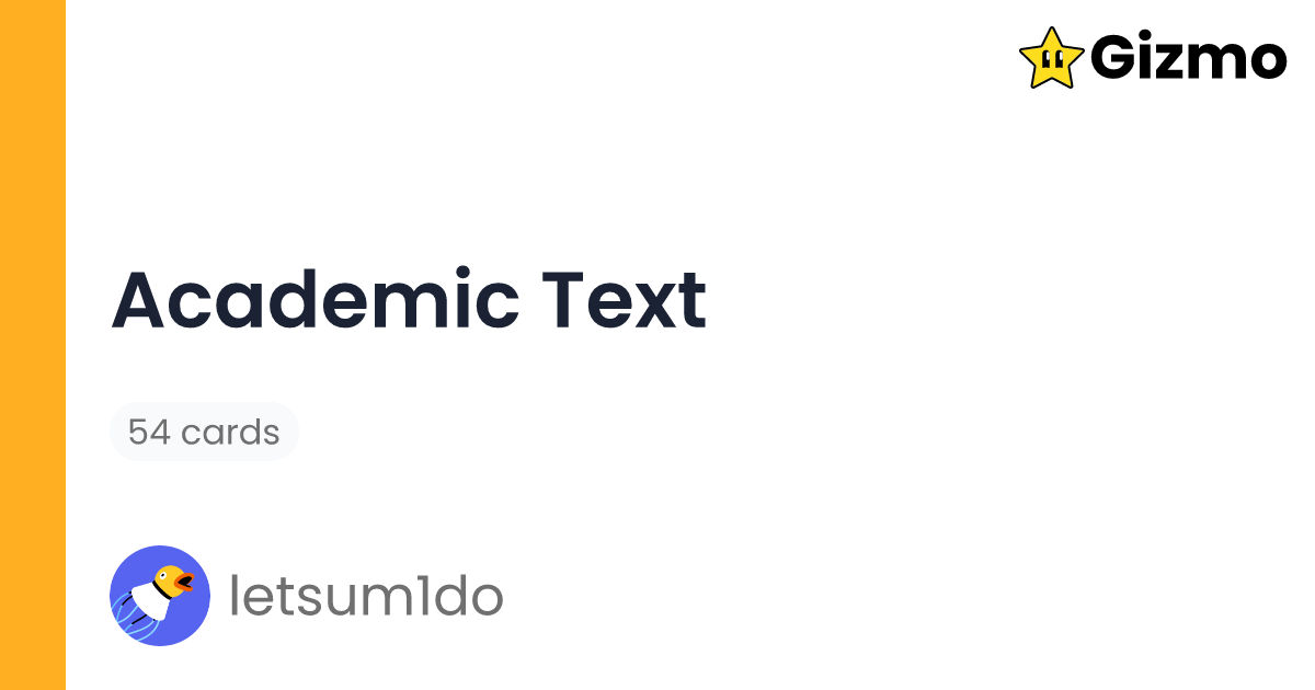 Academic Text | Flashcards