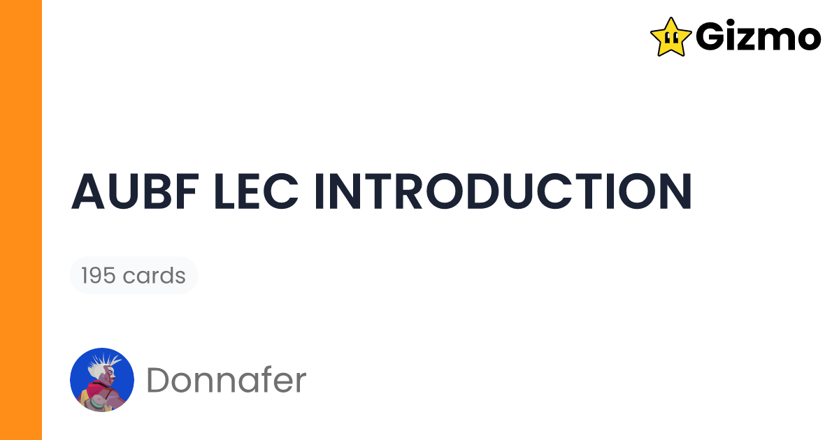 Aubf Lec Introduction | Flashcards