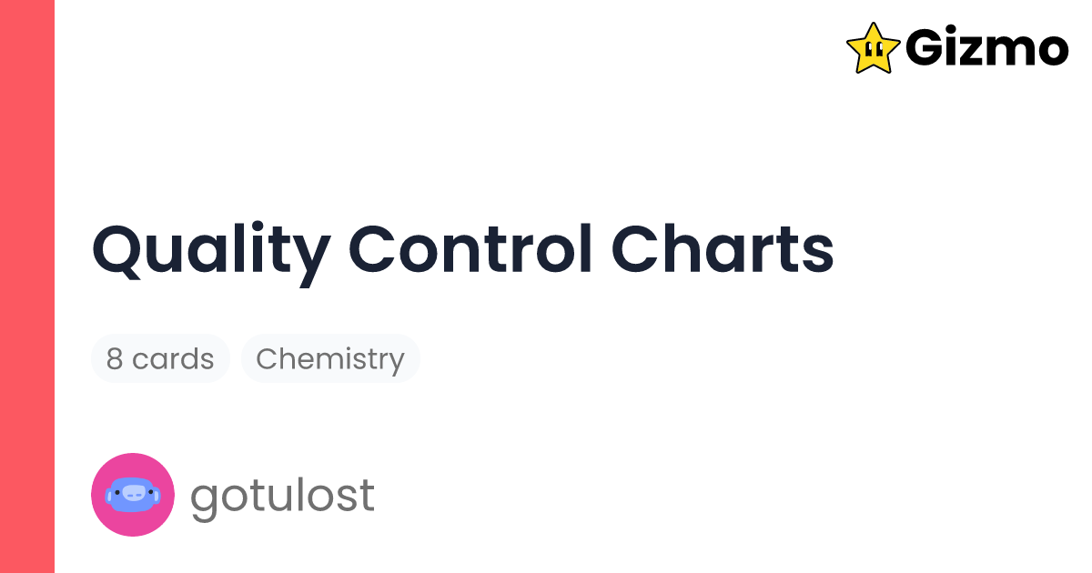 Quality Control Charts | Flashcards