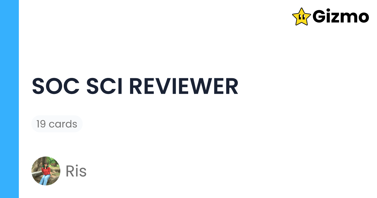 Soc Sci Reviewer | Flashcards