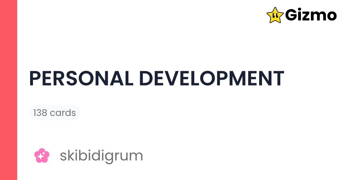 Personal Development | Flashcards
