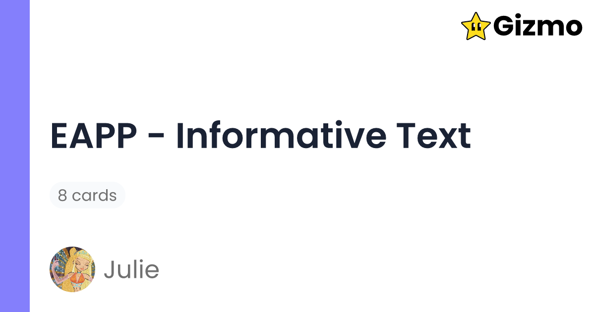 Eapp - Informative Text | Flashcards
