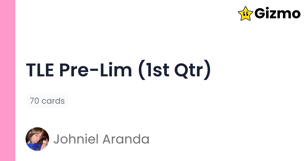 Tle Pre-lim (1st Qtr) | Flashcards