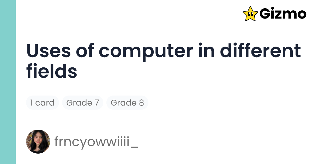 Uses Of Computer in Different Fields | Flashcards