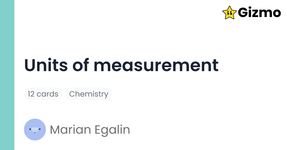 Units Of Measurement | Flashcards