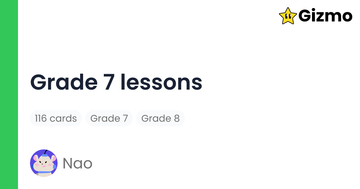 Grade 7 Lessons | Flashcards