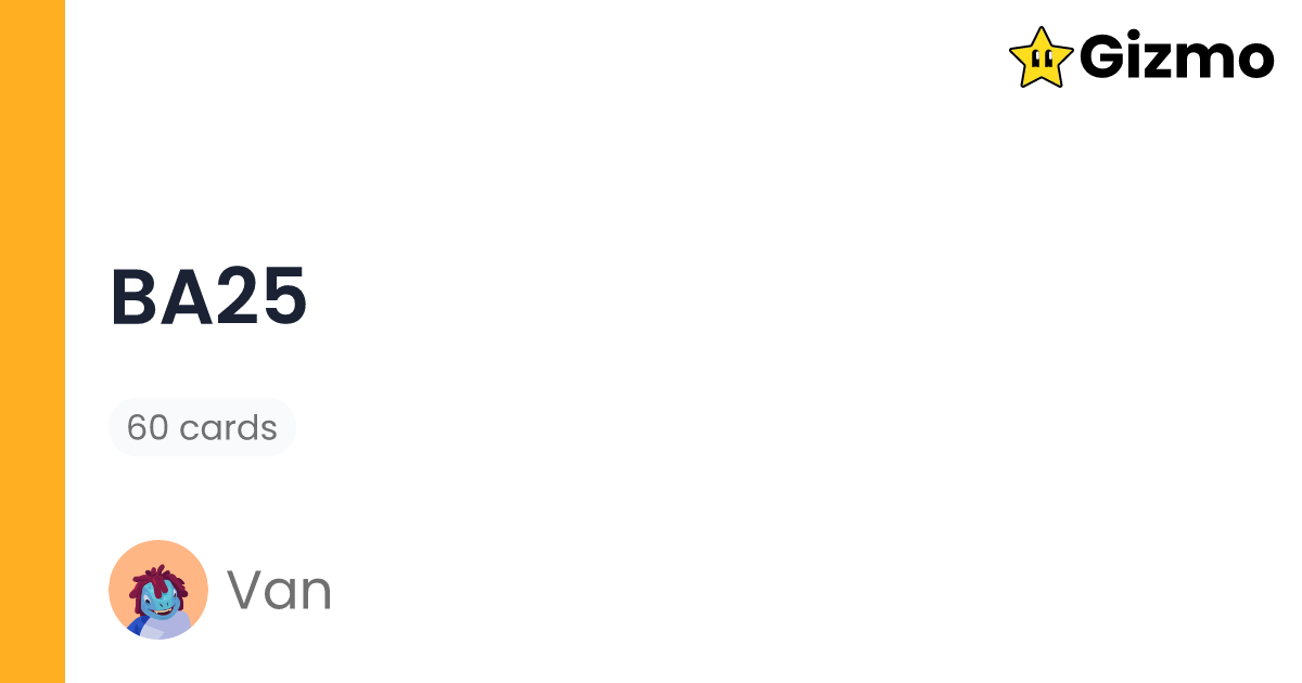 Ba25 | Flashcards
