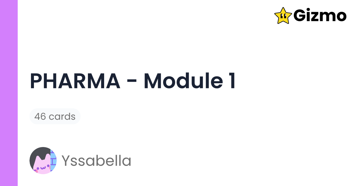 Pharma - Module 1 | Flashcards